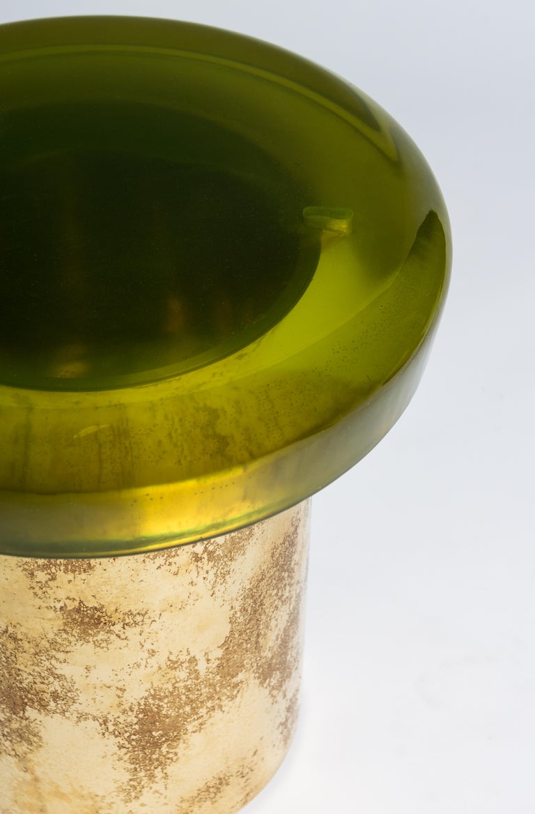 Jade Stool by Draga and Aurel Resin and Brass, 21st Century For Sale at ...