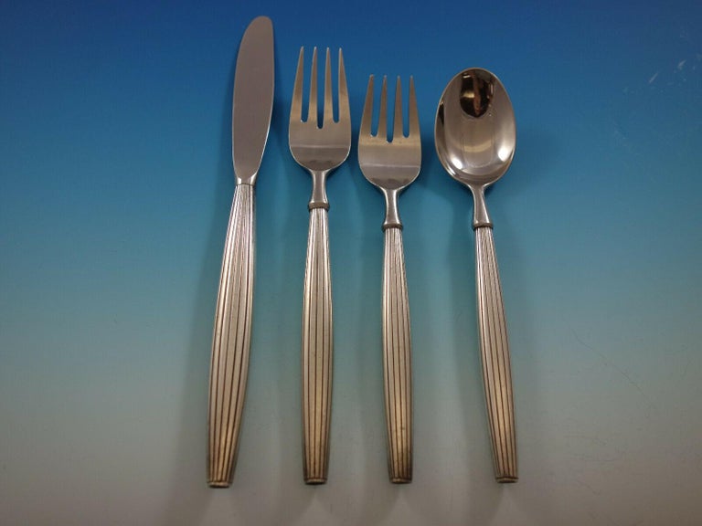 Jade with Lines by Contempra House Sterling Silver Flatware Set Service ...
