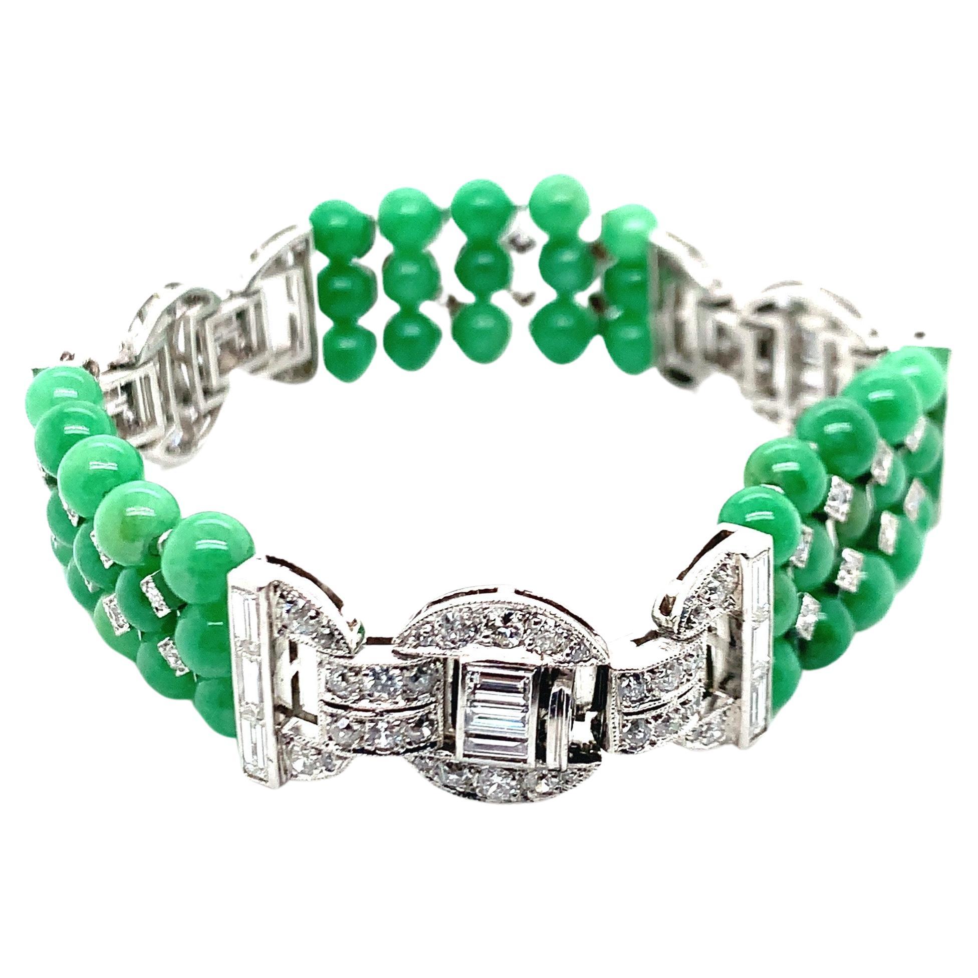 Jadeite and Diamond Bracelet For Sale at 1stDibs