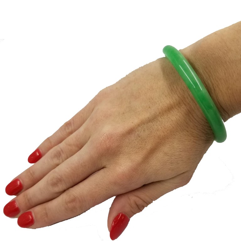 Jadeite Jade Hololith Bangle with GIA Lab Report at 1stDibs | hololith ...