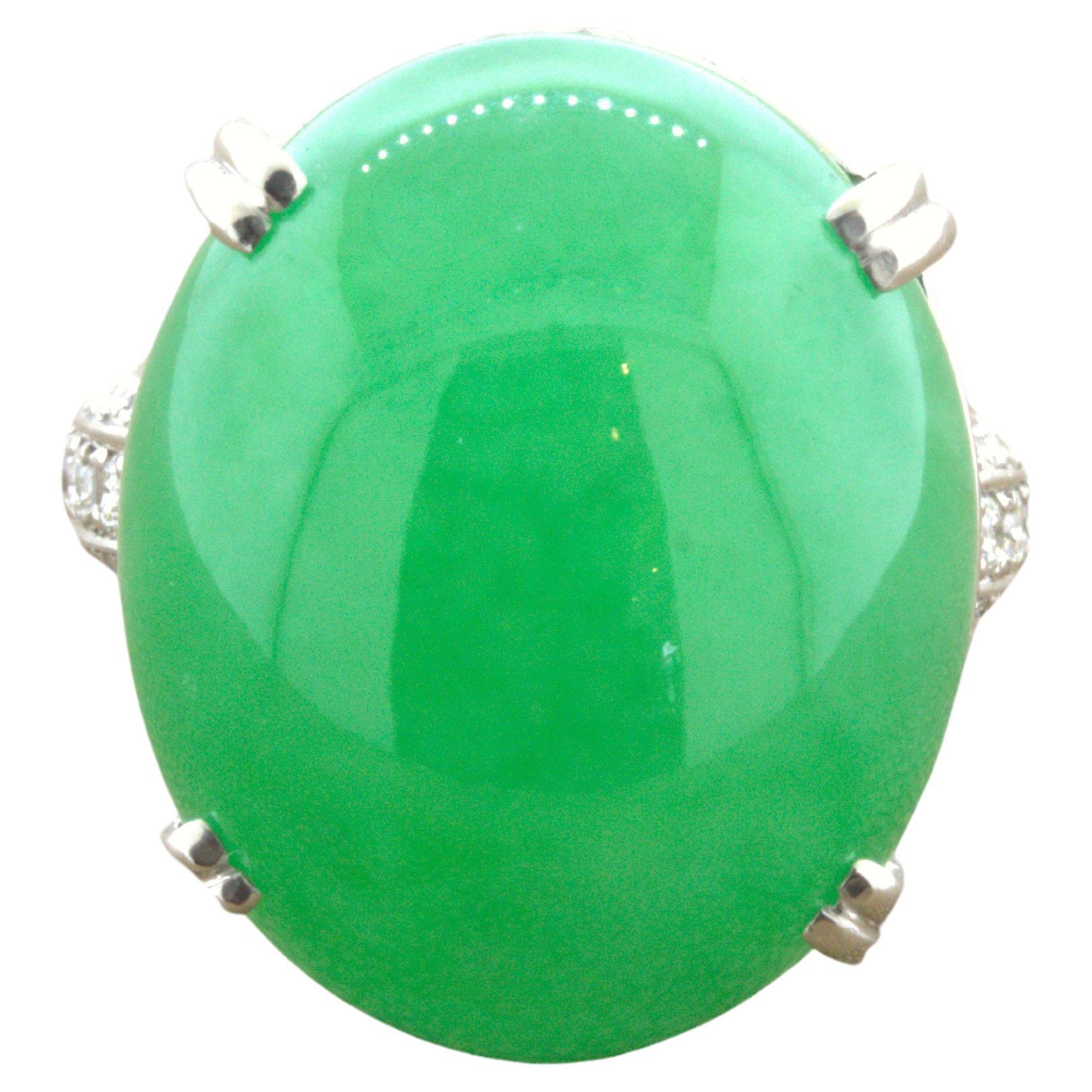 Art Deco Jadeite Type A Jade Platinum Scrolling Greek Key Gemstone ...
