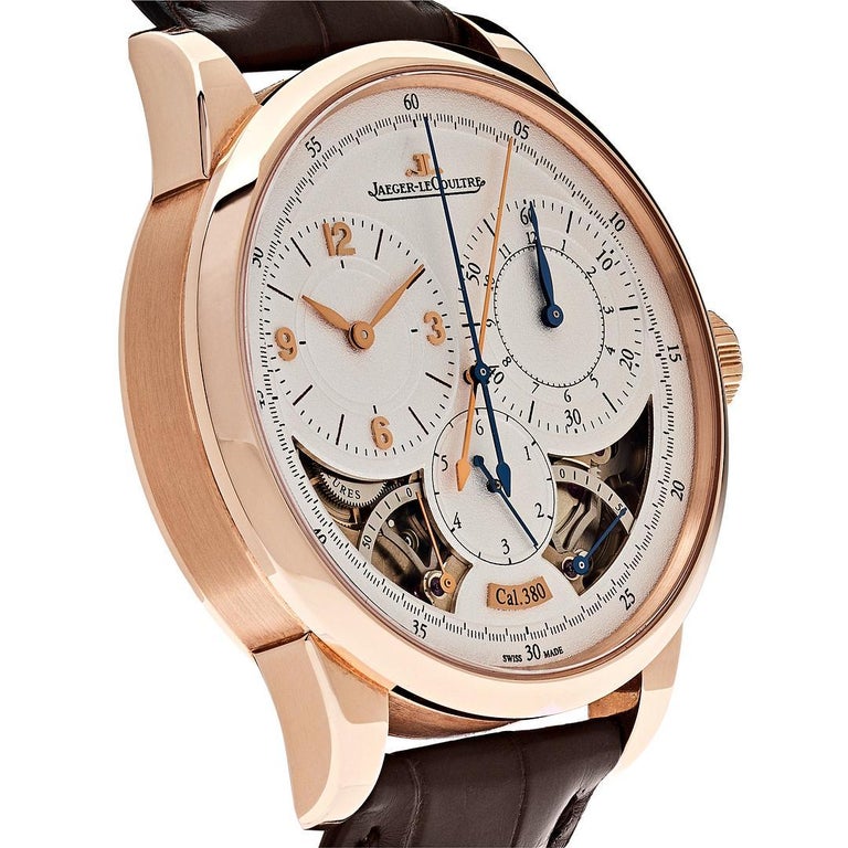 Jaeger LeCoultre Duometre Chronograph Rose Gold Silver Dial Q6012521 ...