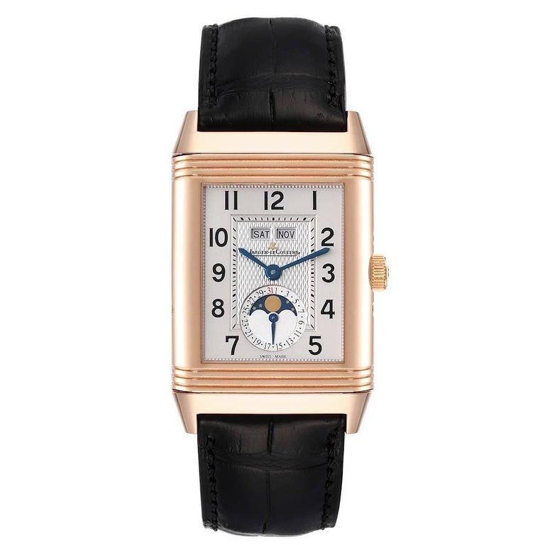 Jaeger LeCoultre Grande Reverso Calendar Moonphase Rose Gold Watch ...