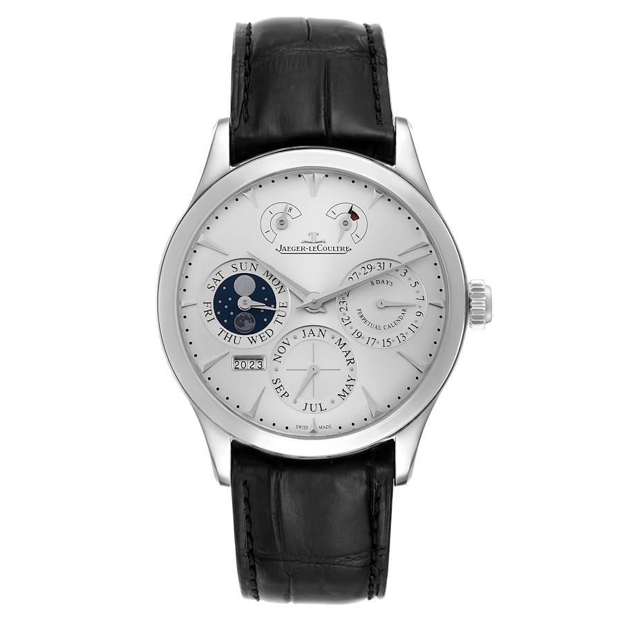 Jaeger LeCoultre Master 8 Day Perpetual Calendar Steel Mens Watch ...