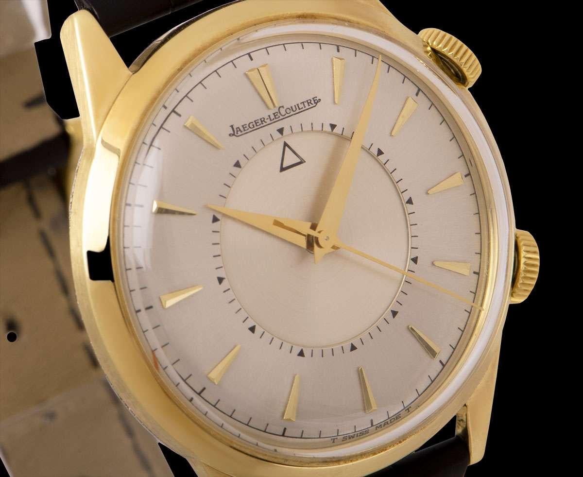 Jaeger-LeCoultre Memovox Alarm Vintage Gents Gold Capped Silver Dial at ...
