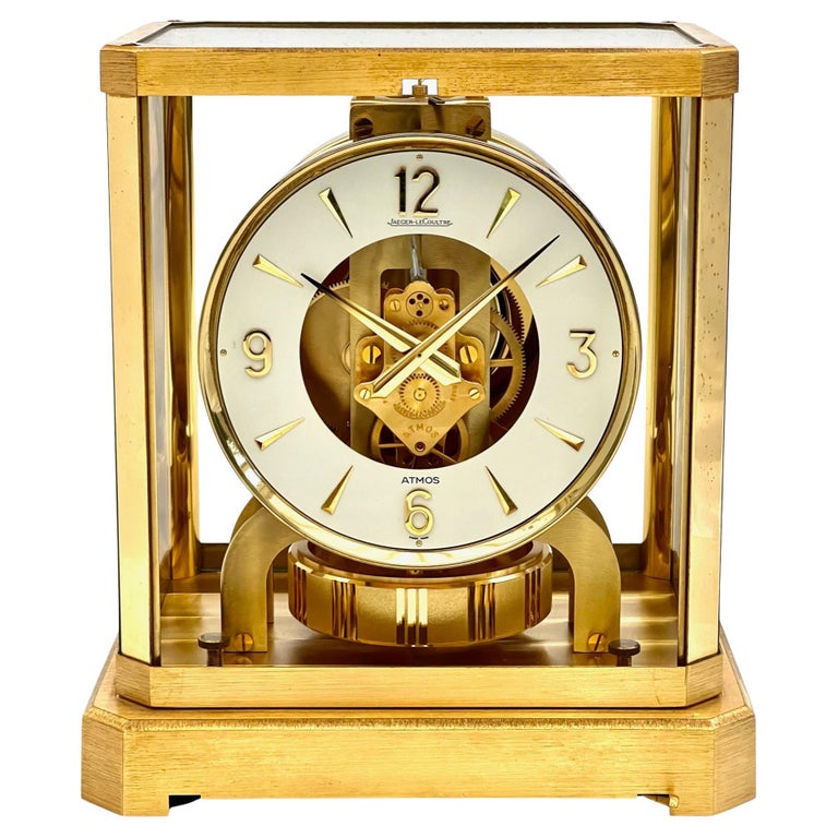 Jaeger LeCoultre Mid Century Brass and Glass Atmos Clock at 1stDibs