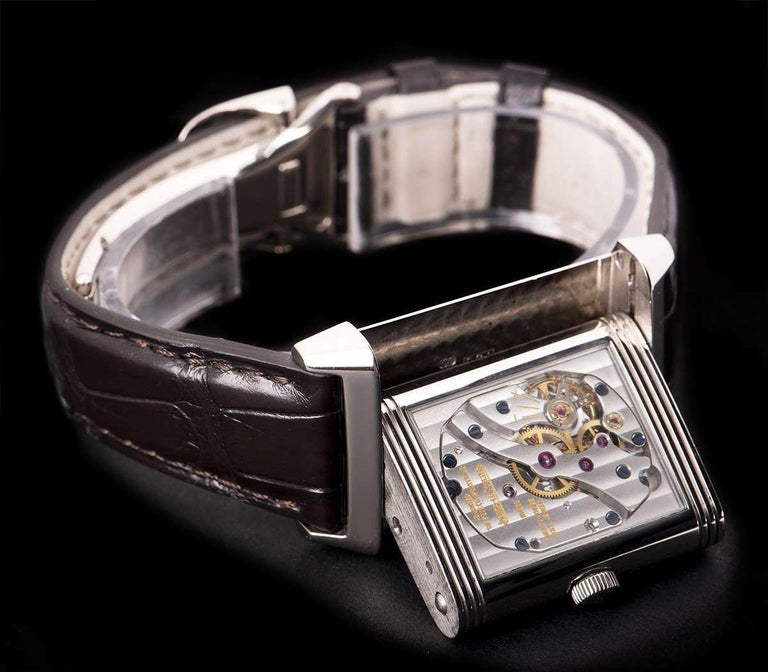 Jaeger LeCoultre Reverso Day and Night Gents White Gold Black Dial 270. ...