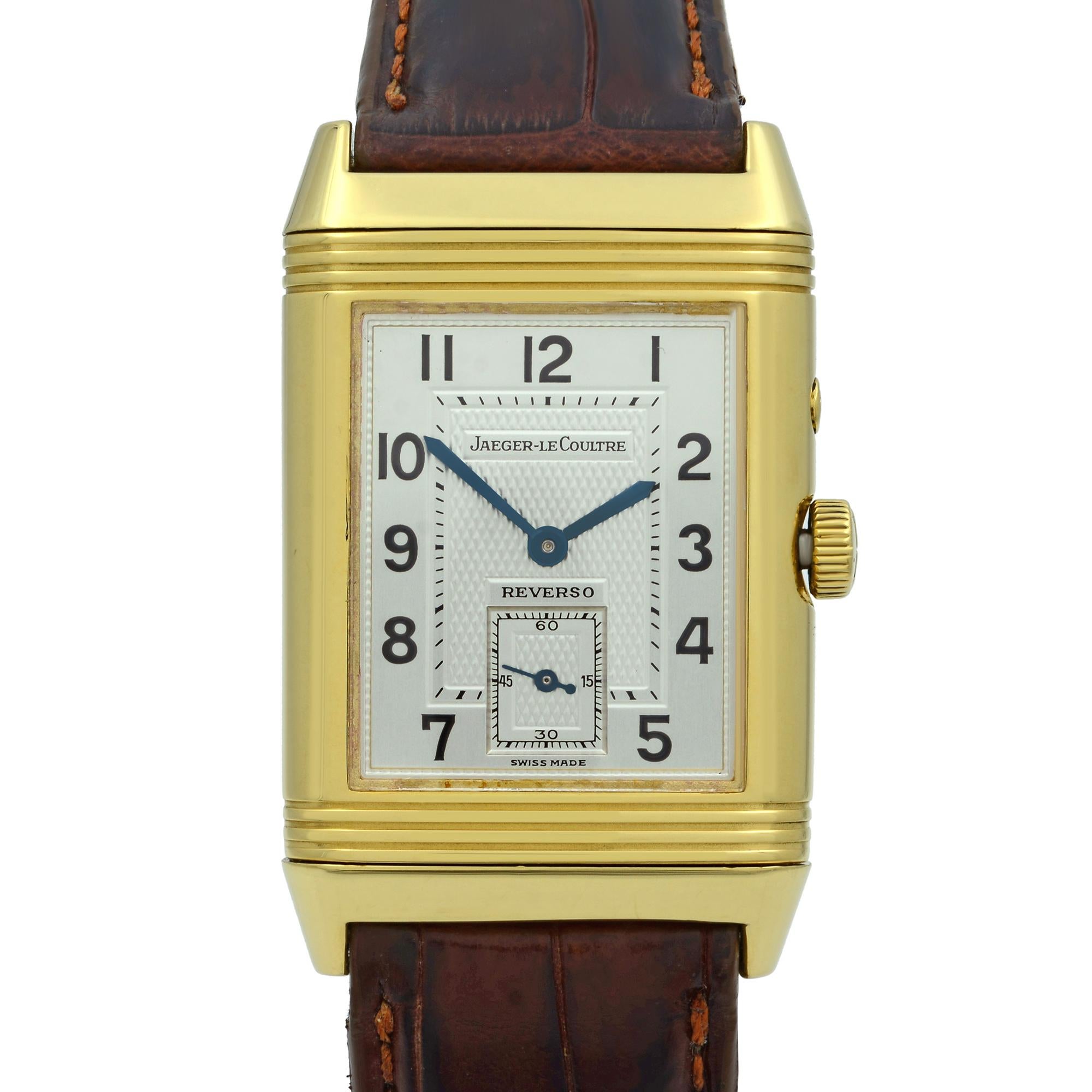 Jaeger LeCoultre Reverso Duo 18K Gold Silver Dial Hand Wind Men’s Watch ...