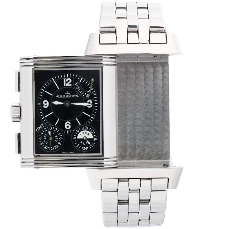 Jaeger-LeCoultre Reverso Grande Date GMT Steel Duo Face Hand Wind Watch ...