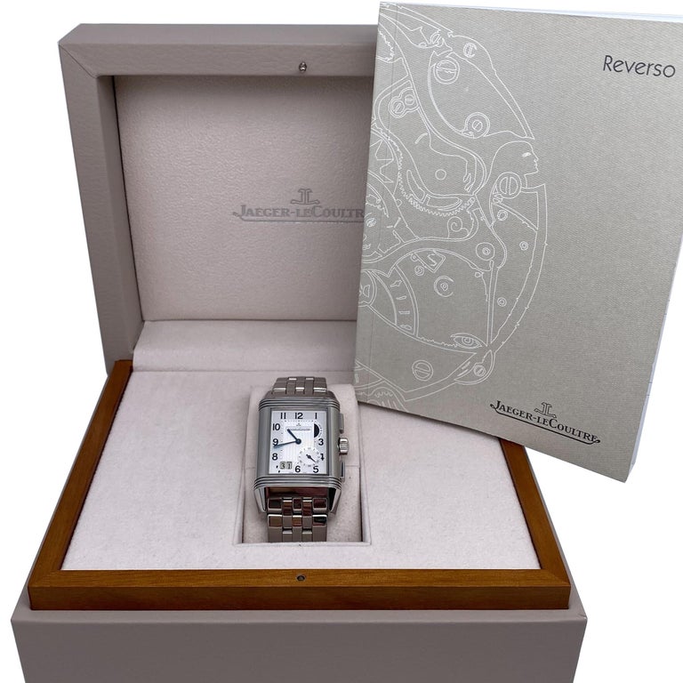 Jaeger-LeCoultre Reverso Grande Date GMT Steel Duo Face Hand Wind Watch ...