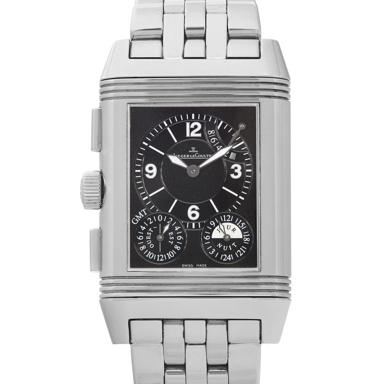 Jaeger-LeCoultre Reverso Grande Date GMT Steel Duo Face Hand Wind Watch ...