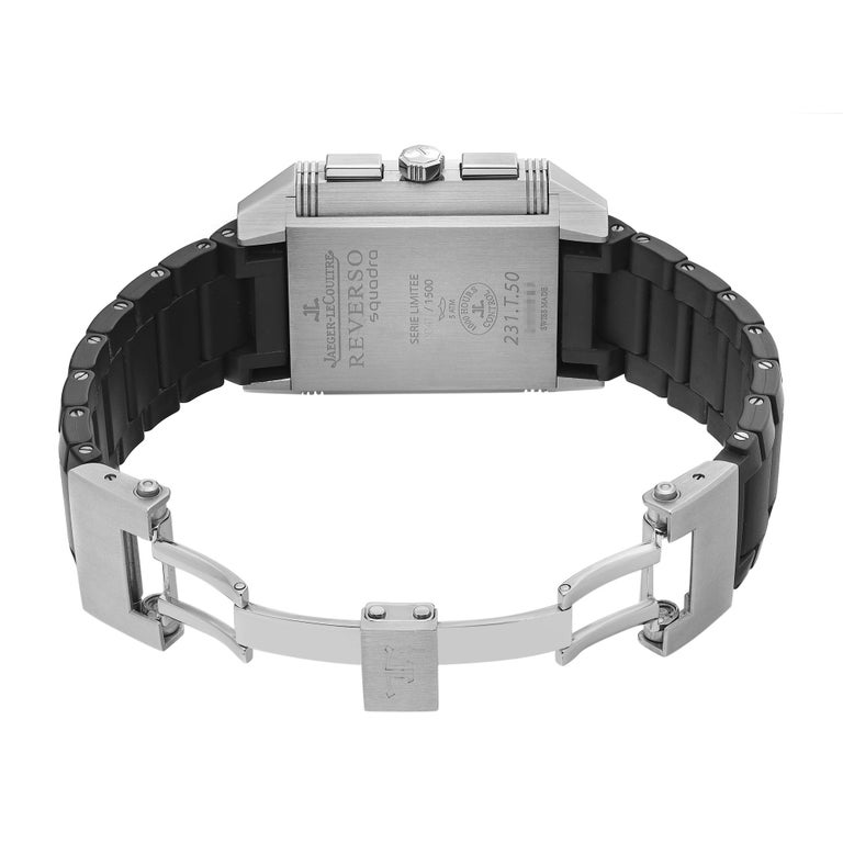Jaeger LeCoultre Reverso Squadra World Time Titanium Black Dial Watch ...