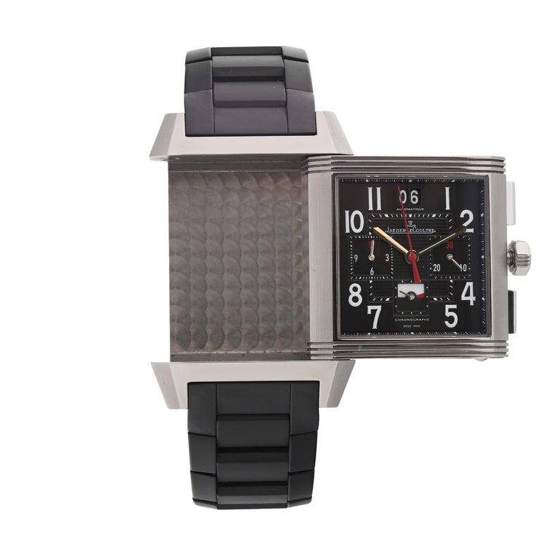 Jaeger LeCoultre Reverso Squadra World Time Titanium Black Dial Watch ...
