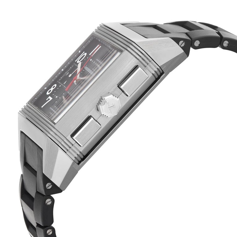 Jaeger LeCoultre Reverso Squadra World Time Titanium Black Dial Watch ...