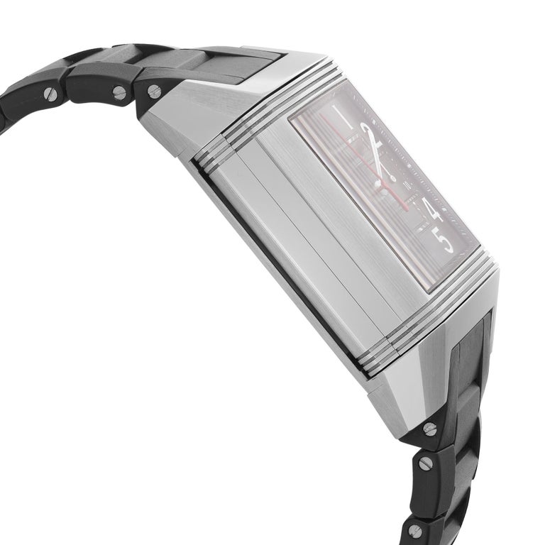 Jaeger LeCoultre Reverso Squadra World Time Titanium Black Dial Watch ...