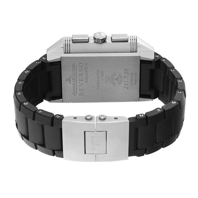 Jaeger LeCoultre Reverso Squadra World Time Titanium Black Dial Watch ...