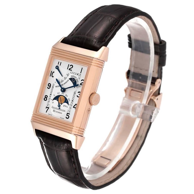 Jaeger LeCoultre Reverso Sun Moon Rose Gold Mens Watch 270.2.63 ...
