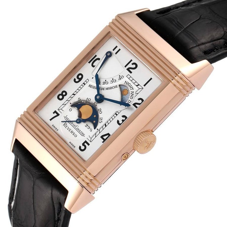 Jaeger LeCoultre Reverso Sun Moon Rose Gold Mens Watch 270.2.63 ...