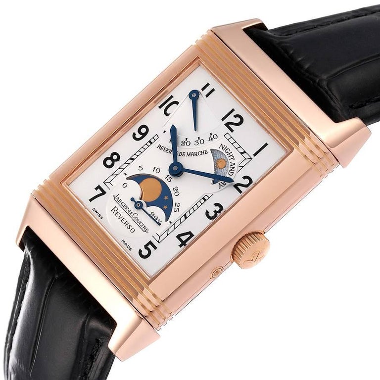 Jaeger LeCoultre Reverso Sun Moon Rose Gold Mens Watch 270.2.63 ...