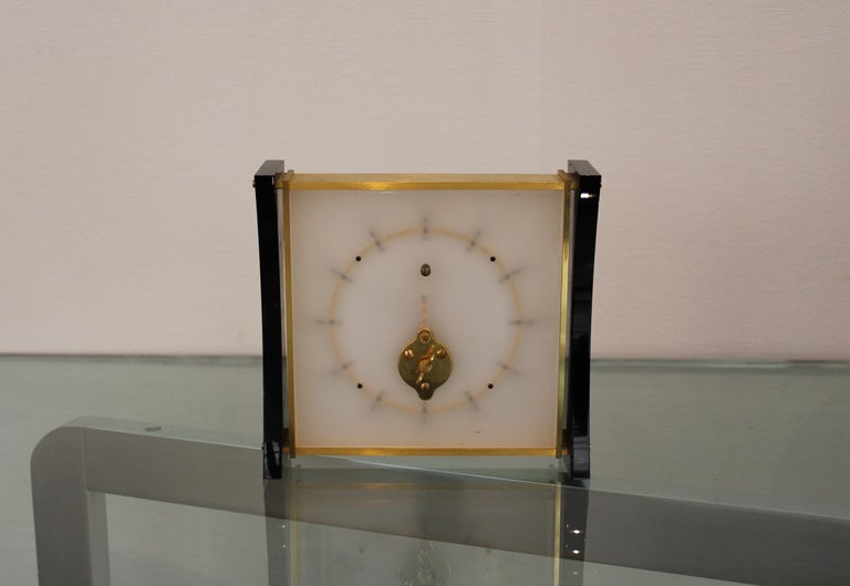 Jaeger Lecoultre Table Clock in Brass, circa 1960 For Sale at 1stDibs