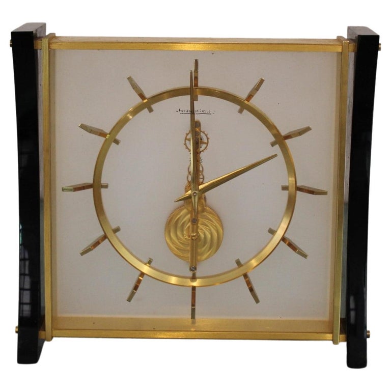 Jaeger Lecoultre Table Clock in Brass, circa 1960 For Sale at 1stDibs
