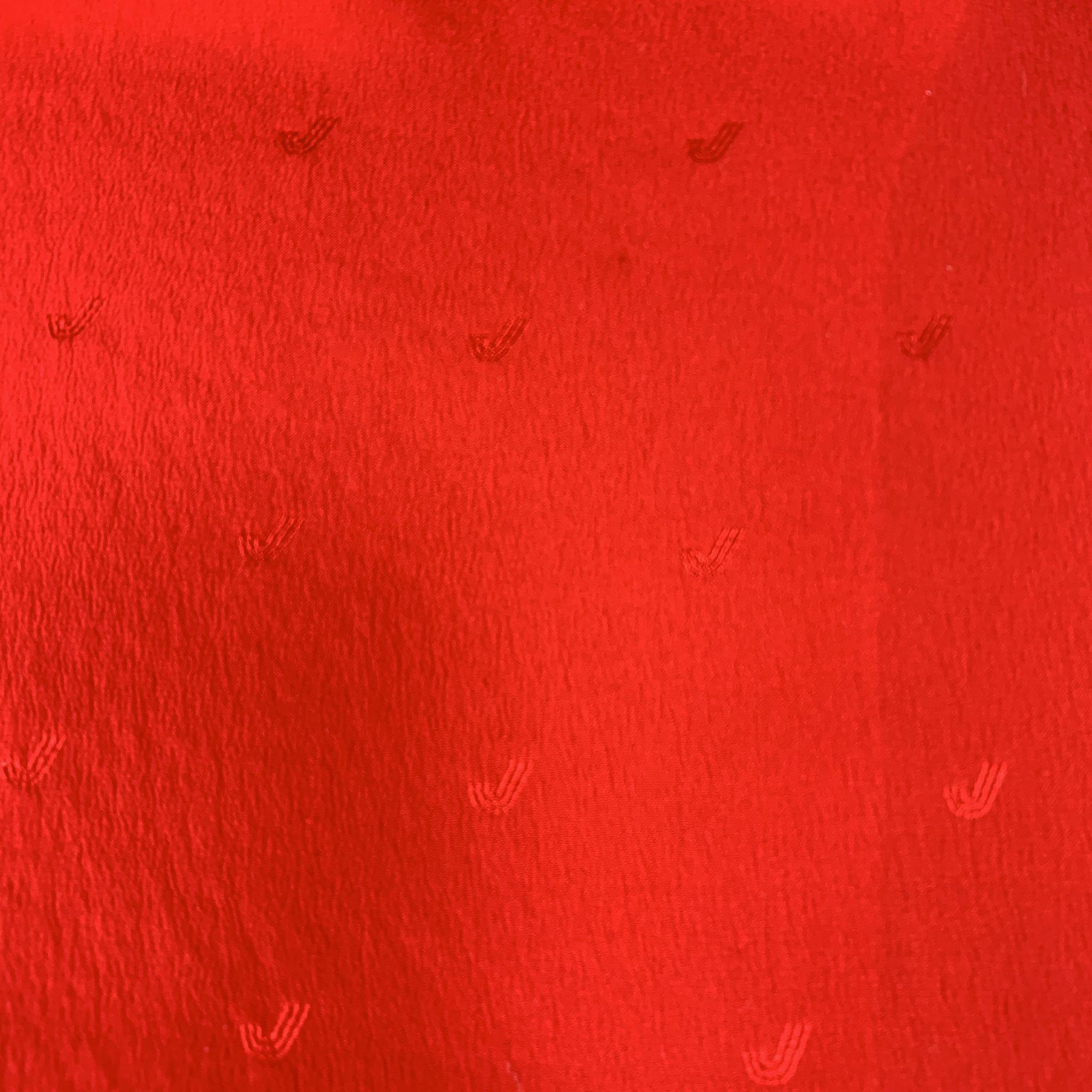 JAEGER Red Silk Logo Print Scarf For Sale at 1stDibs