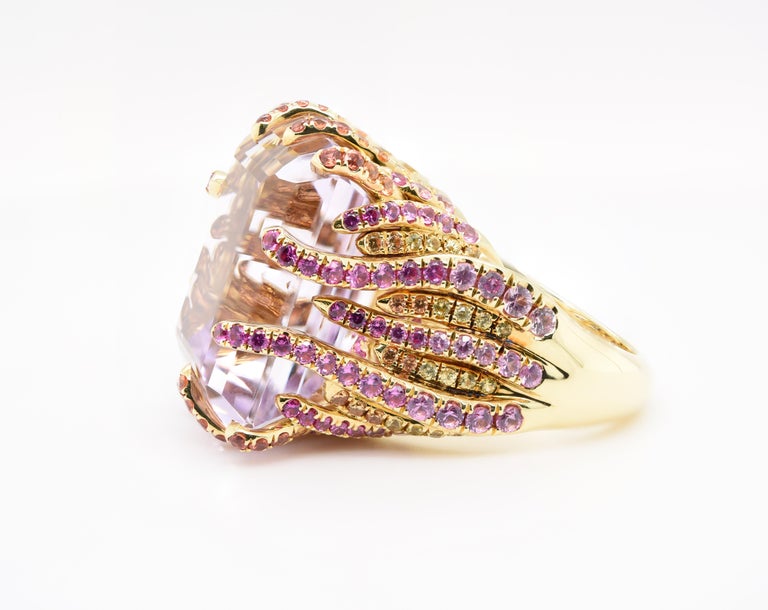 JAG New York 18 Karat Ring with Amethyst, Pink and Orange Sapphires For ...