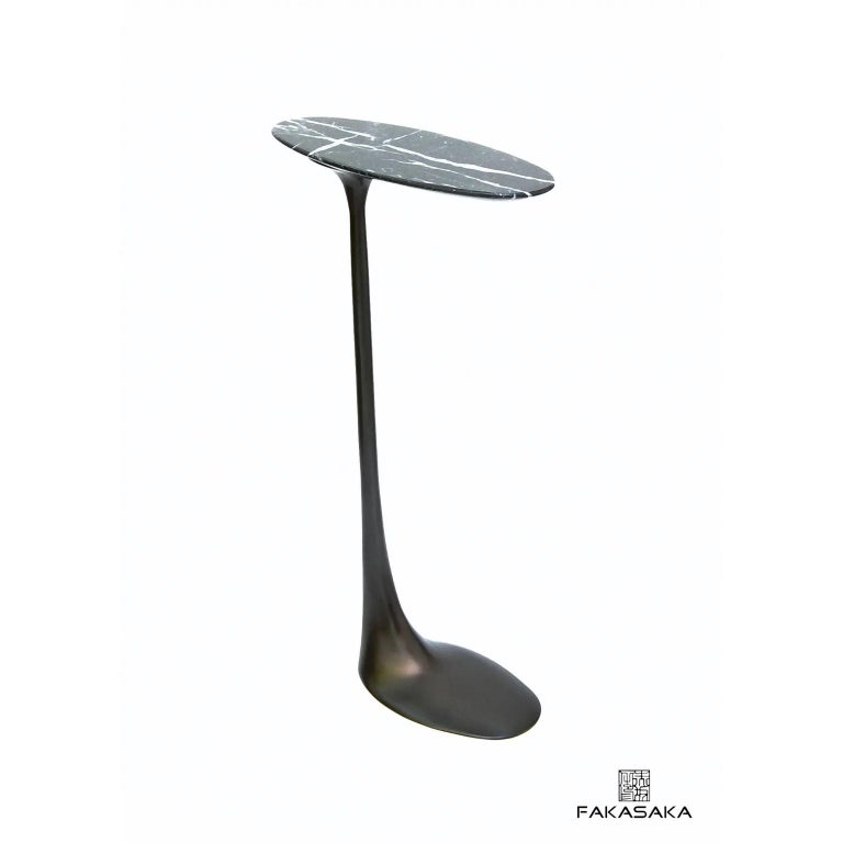 Jagger Drink Table with Nero Marquina Marble Top by Fakasaka Design For ...