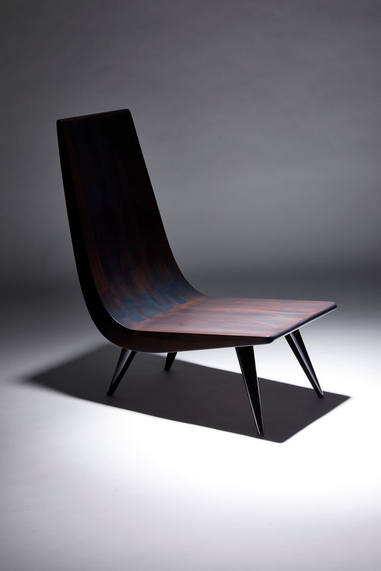 Lounge chair, JAH, by Reda Amalou, 2019, Walnut and Steel legs For Sale ...