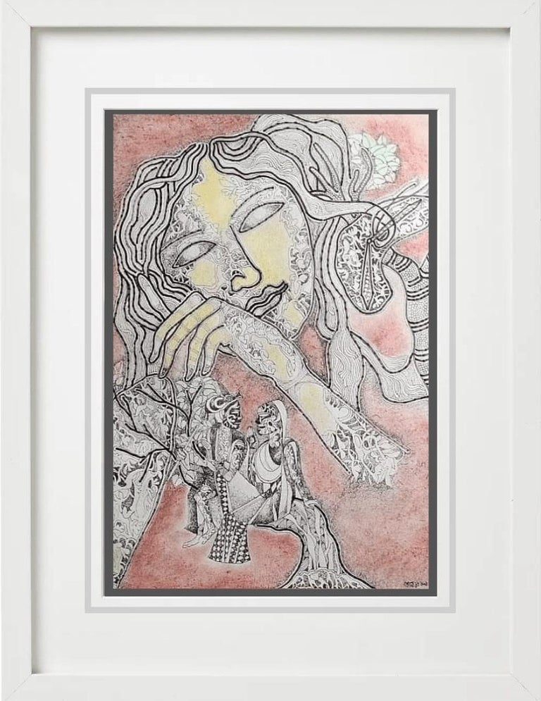 Jahar Dasgupta - Untitled, Acrylic on Paper by Modern Artist Jahar ...