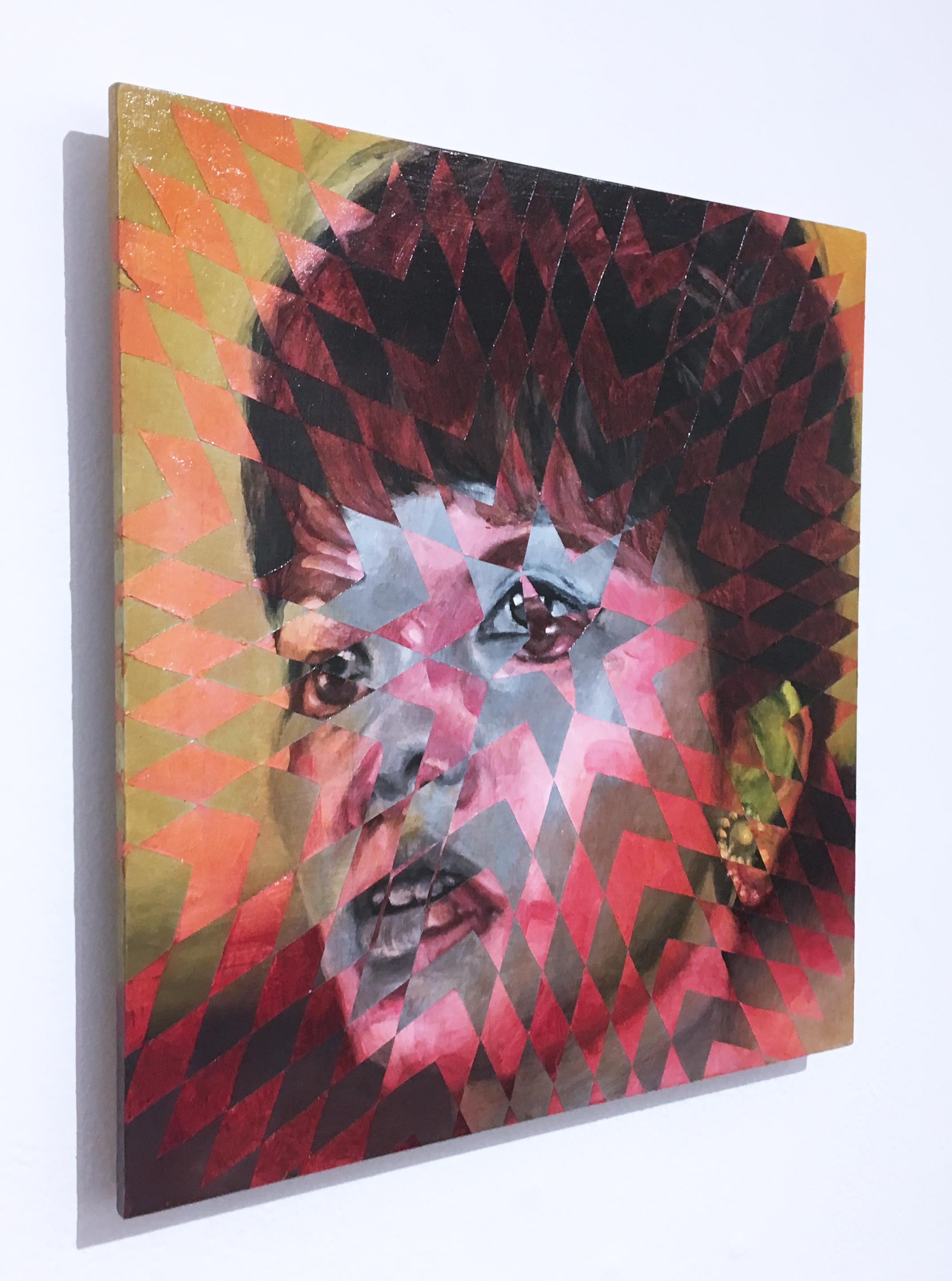 JAHRU - The Dragon Lady by JAHRU, oil painting portrait, geometric ...