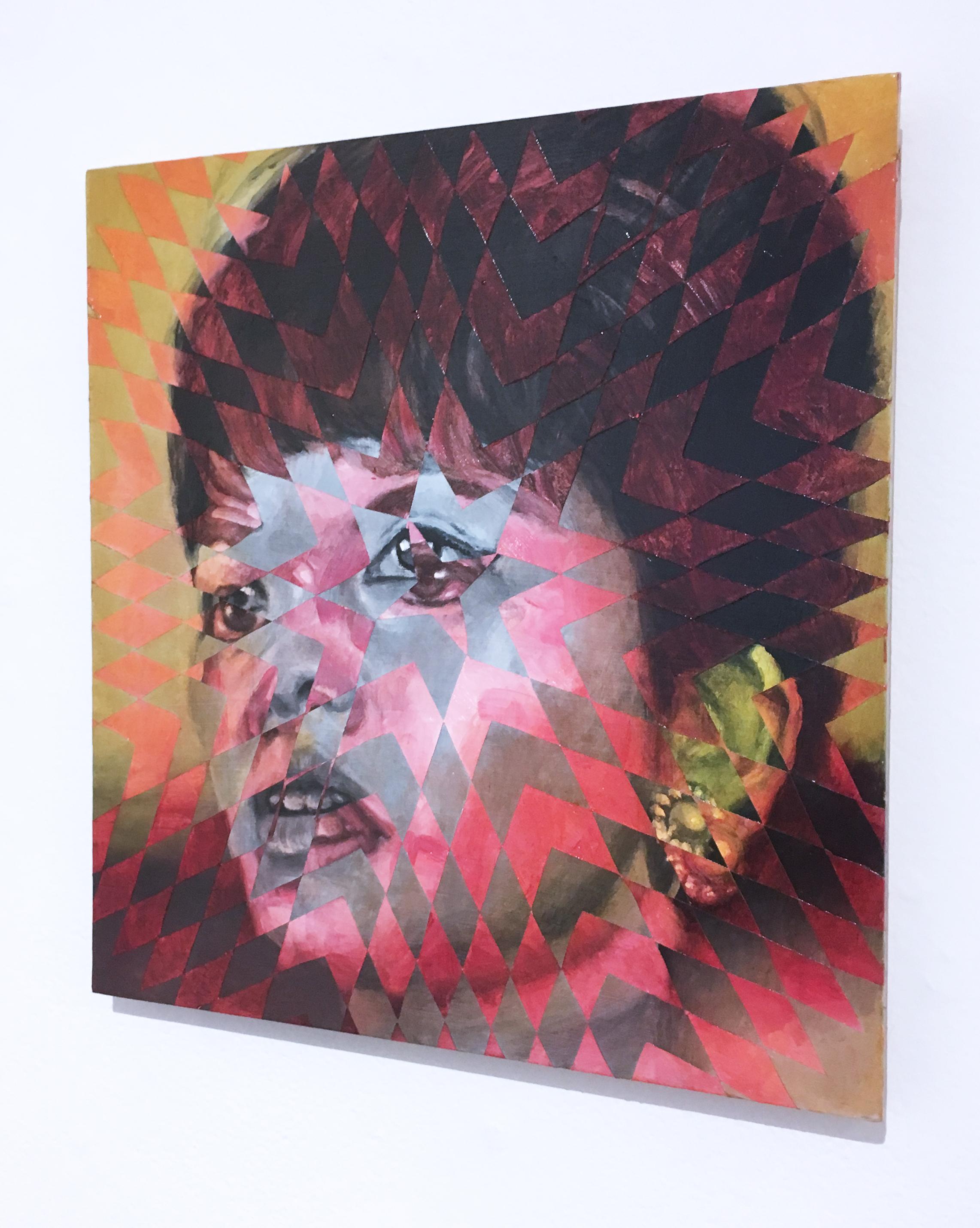 JAHRU - The Dragon Lady by JAHRU, oil painting portrait, geometric ...