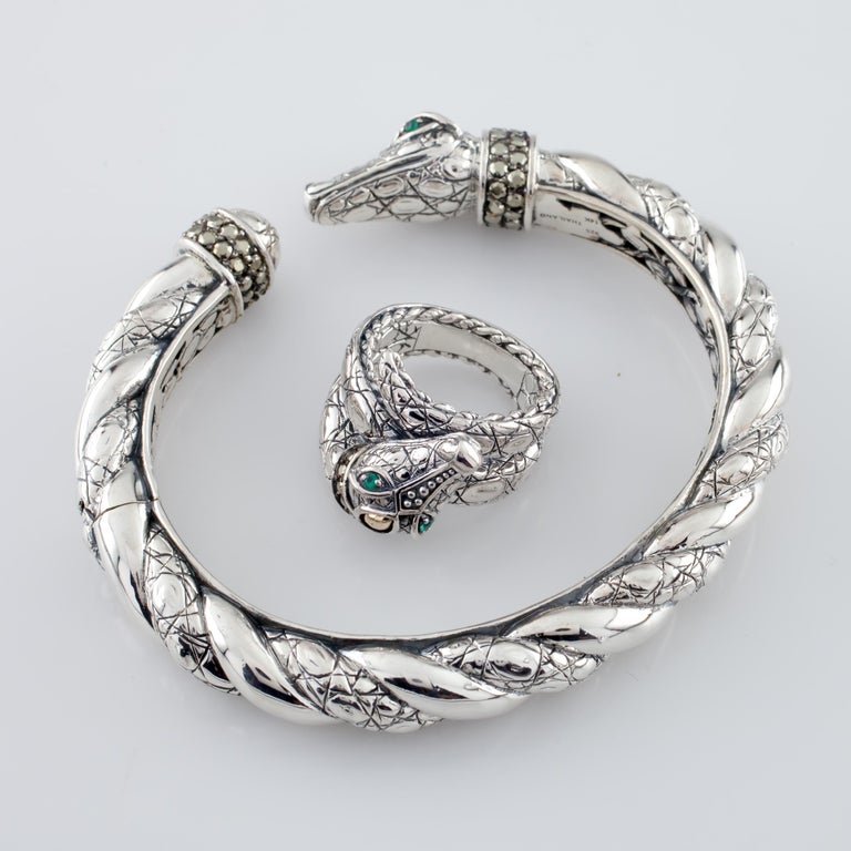 Jai John Hardy Croco Collection Sterling Silver and 18k Gold Cuff and ...