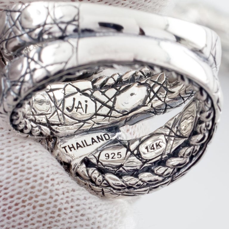 Jai John Hardy Croco Collection Sterling Silver and 18k Gold Cuff and ...