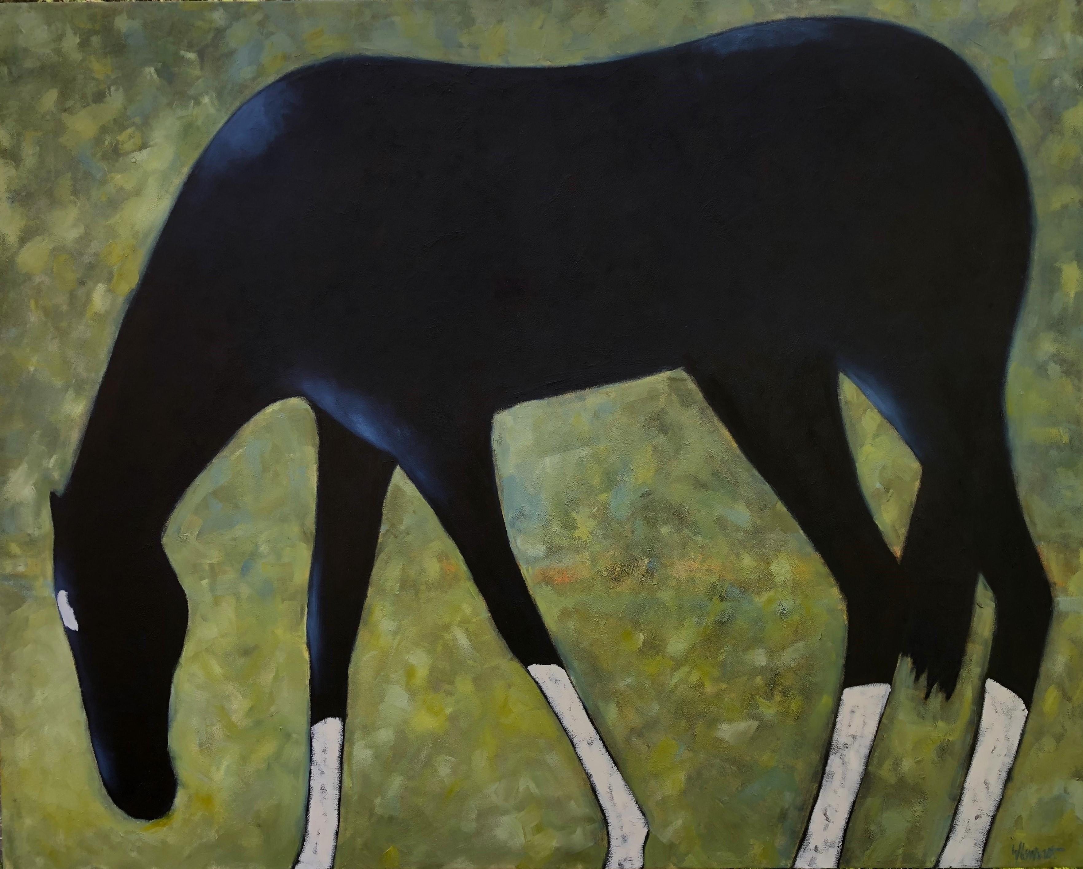 Jaime Ellsworth - Blue Horse, Oil Painting For Sale at 1stDibs
