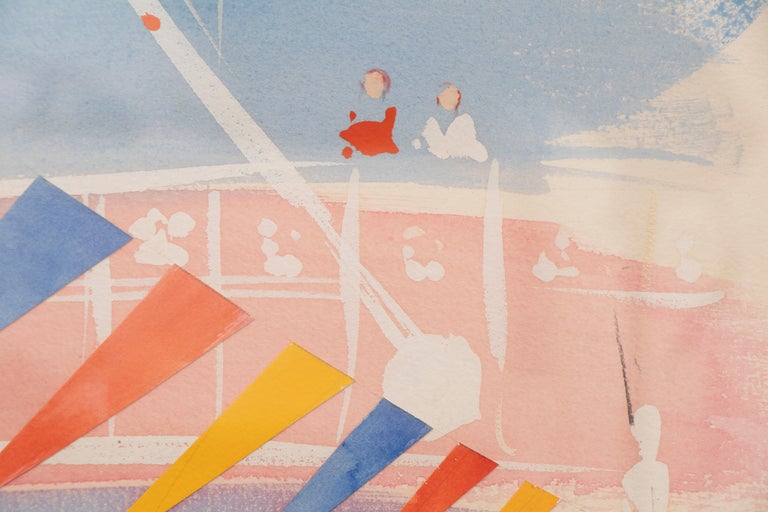 Jake Sutton Artist under the Albert Bridge Watercolor 1987 Francis Kyle ...