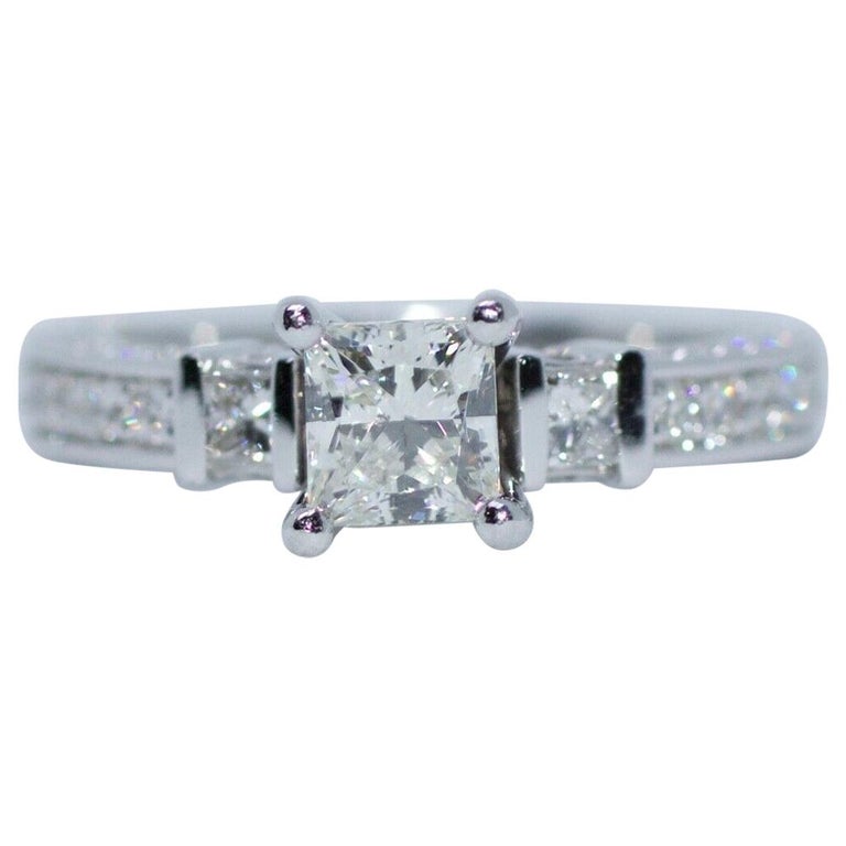 James Allen Platinum GIA Certified Princess Cut Diamond 3-Stone Ring at ...