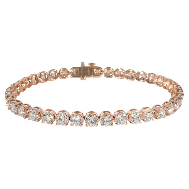 James Allen Round Diamond Tennis Bracelet in 14k Rose Gold 10.00ctw For Sale at 1stDibs