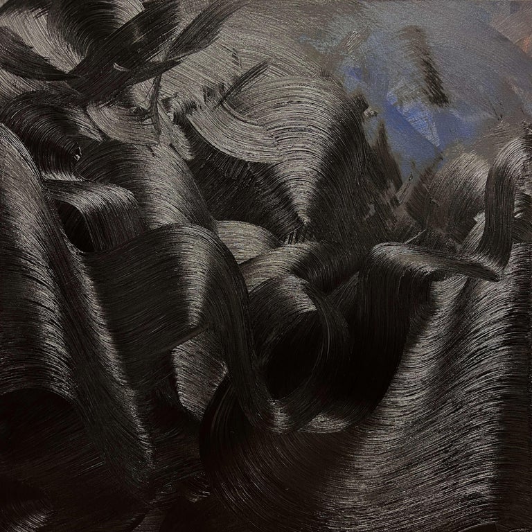James Austin Murray - The Unfolding - Black and blue abstract oil ...