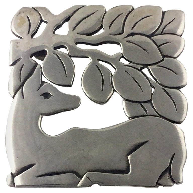 James Avery Sterling Silver New Deer 'Under Tree' Pin Brooch at 1stDibs