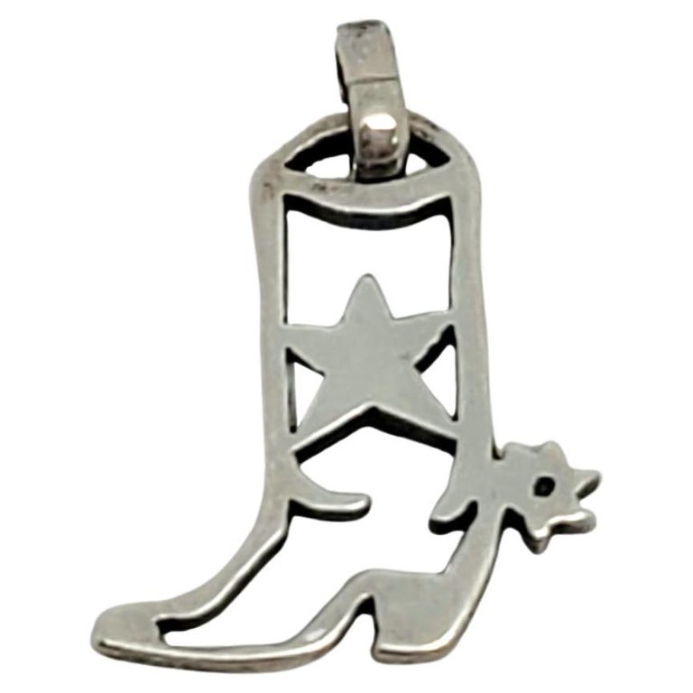James Avery Sterling Silver Star Cowboy Boot Charm Pendant at 1stDibs