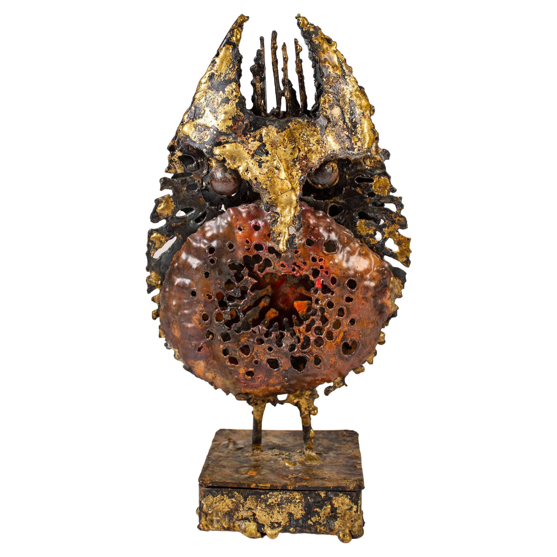 James Bearden Large Scale Brutalist Owl Sculpture from His "Animal ...