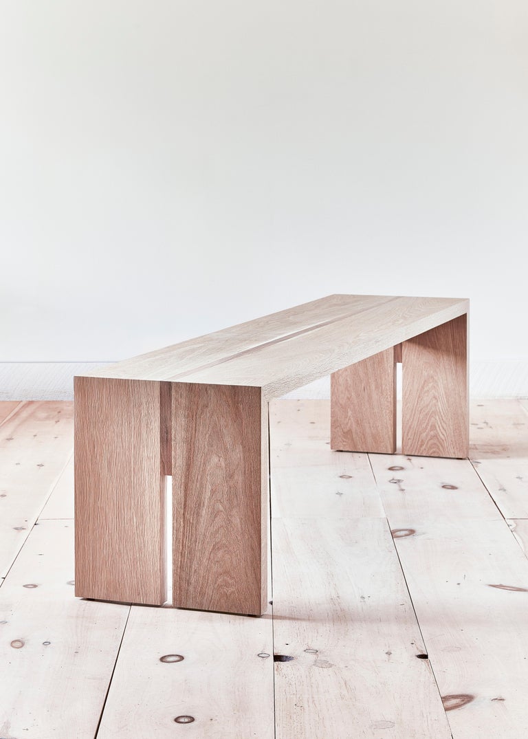 James Bench, Solid Oak and Walnut by Lynnea Jean For Sale at 1stDibs