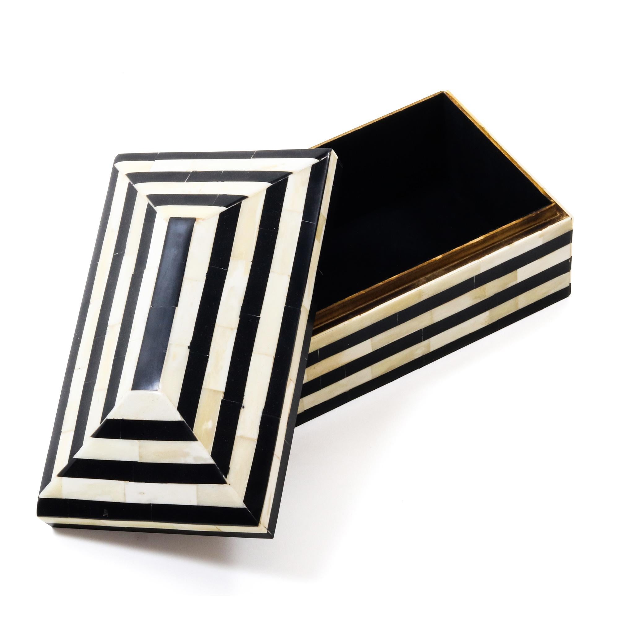 James Box in Ivory and Black Bone by CuratedKravet For Sale at 1stDibs