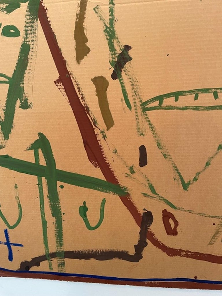 James Brown Tempera on Cardboard circa 1982, 50" x 60" For Sale at 1stDibs