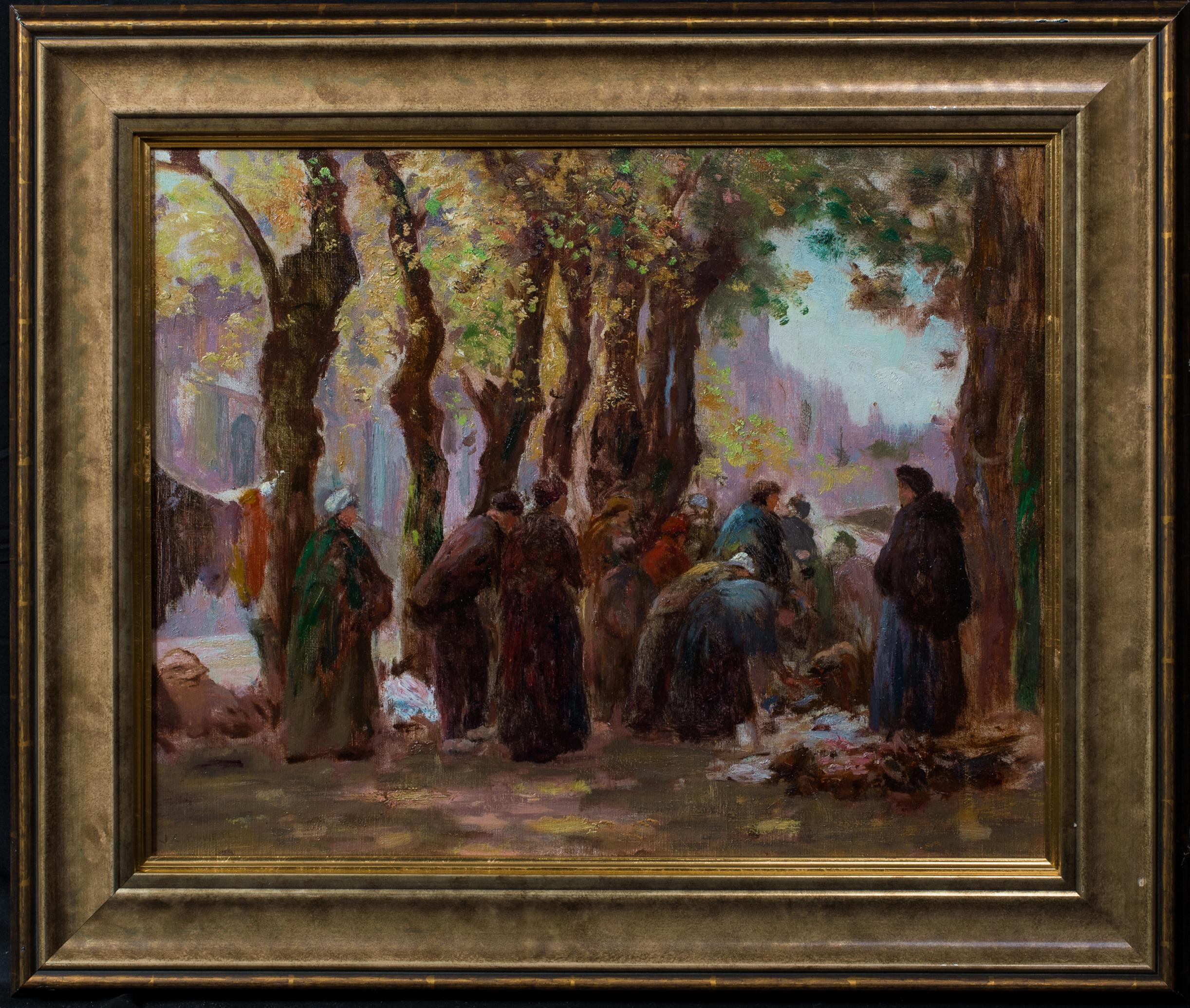 James Christie Prowett - Market Street Scene, Bruges - 19th Century For ...