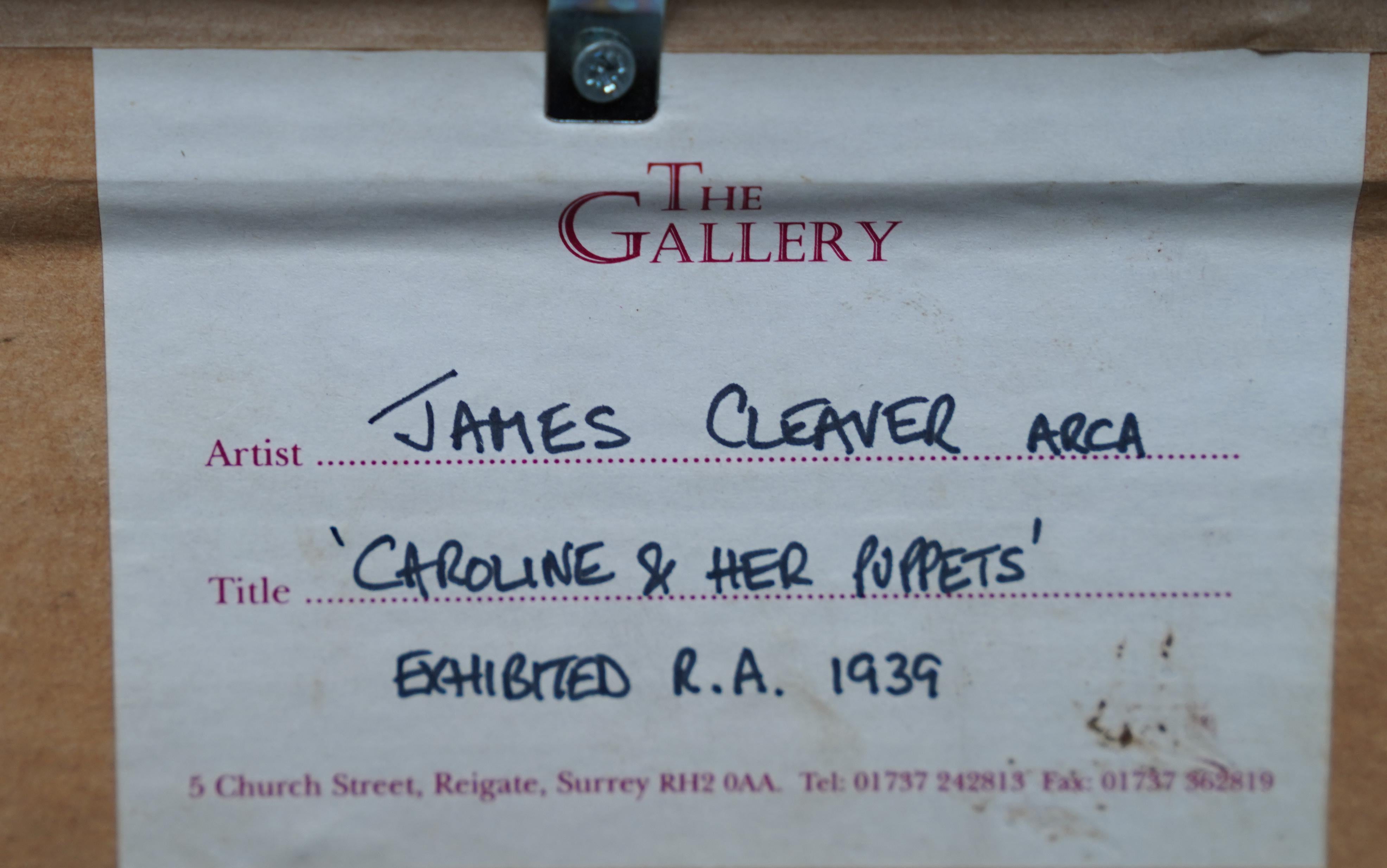 James Cleaver - Portrait of Caroline and her Puppets - British 1930s ...