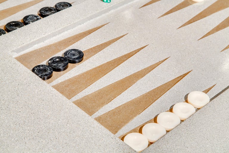 James de Wulf Concrete Backgammon Coffee Table at 1stDibs