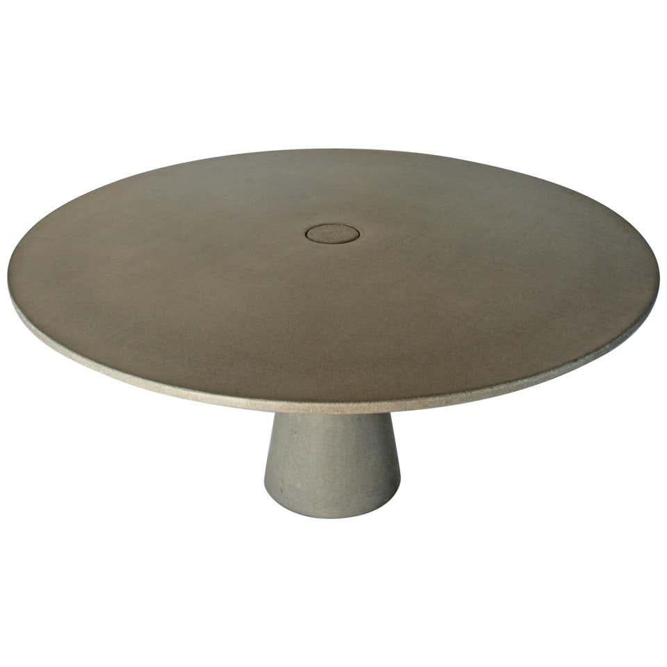 James de Wulf Concrete Locking Round Dining Table, 82" For Sale at 1stDibs