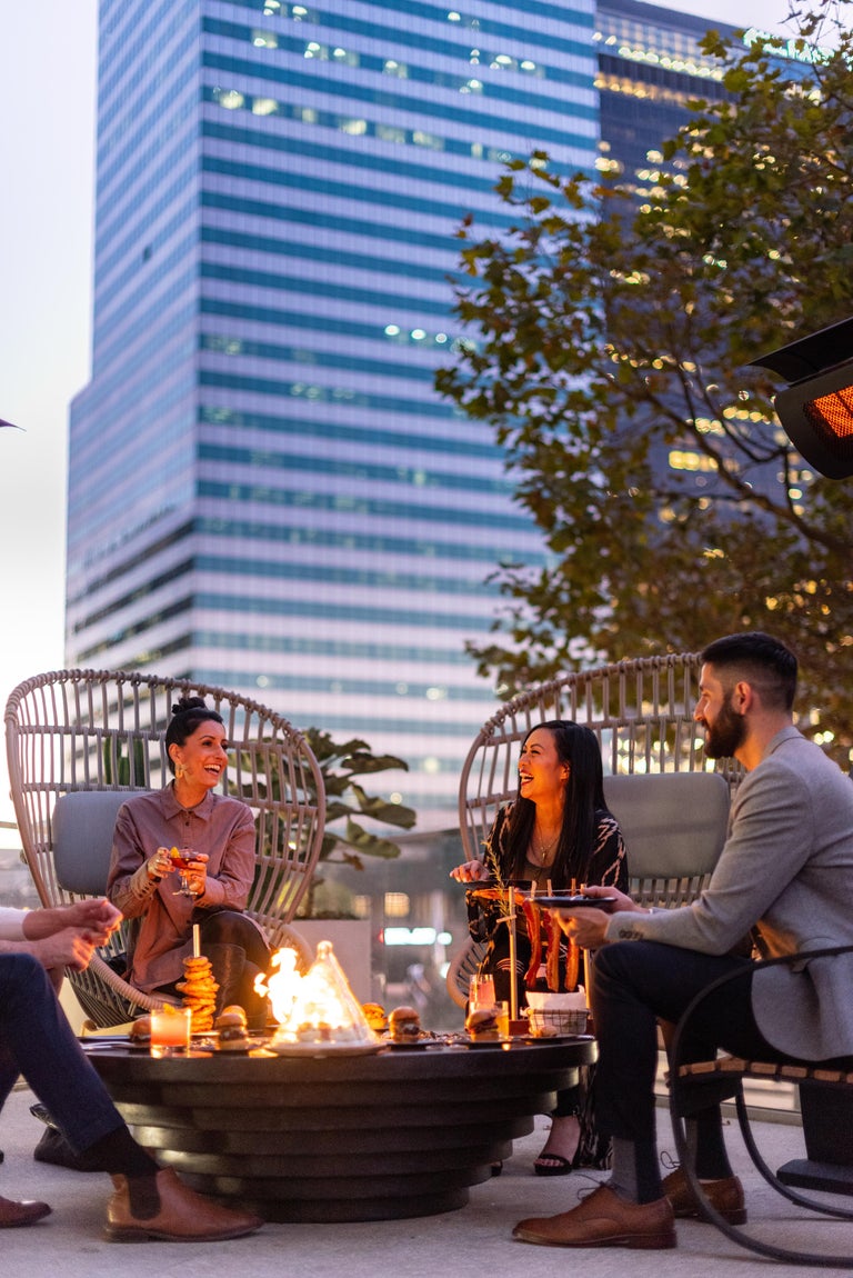 James de Wulf Stepped Concrete Fire Pit Table For Sale at 1stDibs